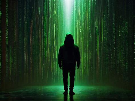 Cyber Security Hacker With Binary Background Premium Ai Generated Image
