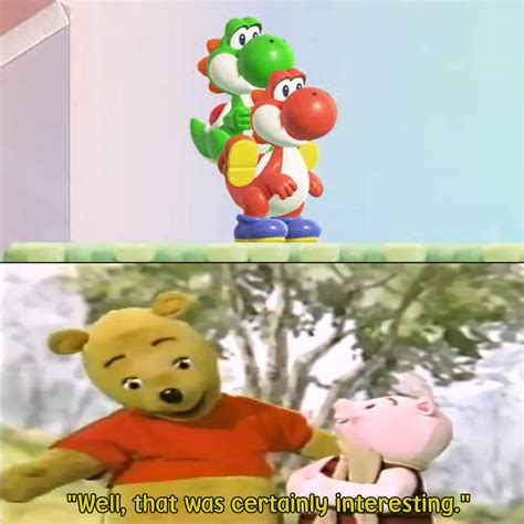 Pooh Finds Yoshi Riding A Yoshi Interesting By Jcfanfics On Deviantart