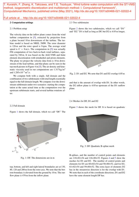 Pdf Wind Turbine Wake Computation With The St Vms Method Isogeometric Discretization And