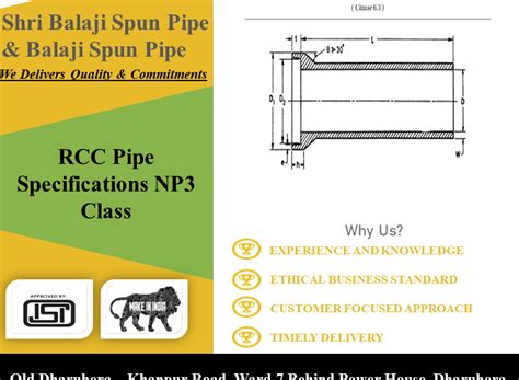 Rcc Pipe Specifications Np3 Class Shri Balaji Spun Pipes