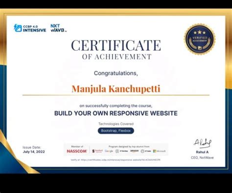 Ive Completed The Build Your Own Responsive Website Course In Ccbp 40 Intensive Program Ive