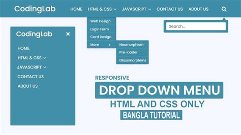 How To Create Responsive Drop Down Navigation Bar Using Html And Css