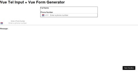 Vue Tel Input With Vue Form Generator Codesandbox
