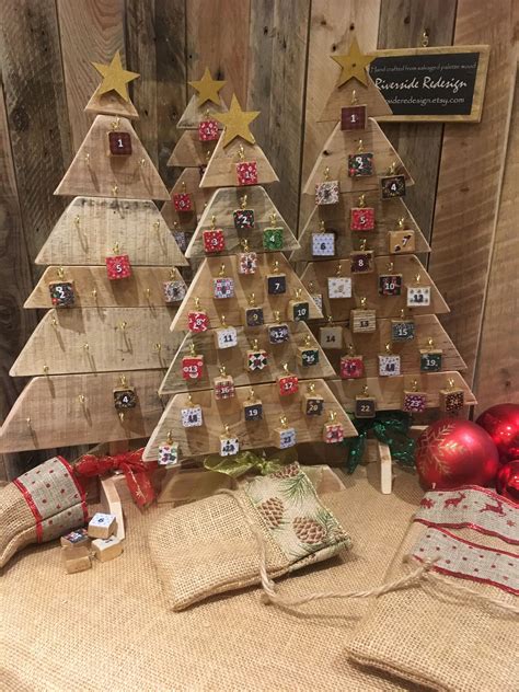 Wooden Advent Tree Advent Calendar For Christmas Countdown Handmade