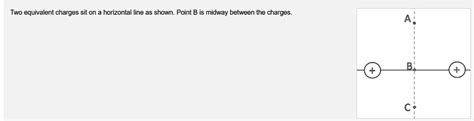 Two Equivalent Charges Sit On A Horizontal Line As Shown Point B Is Midway Between The Charges