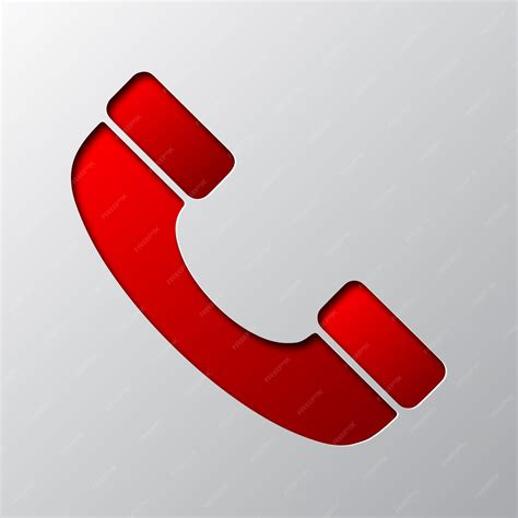 Premium Vector Paper Art Of Red Phone Icon Vector Illustration