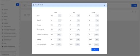 alarm threshold set up 3 6 0