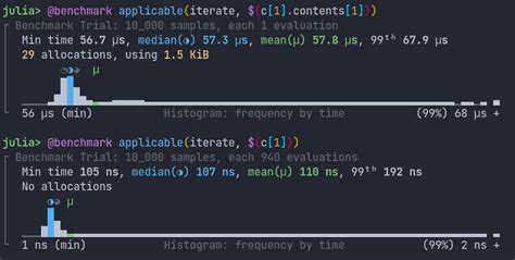 help diagnosing a slow iterator performance julia programming language