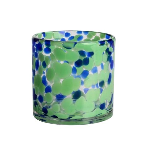 Handcraft Leopard White Spotted Confetti Glass Candle Jar