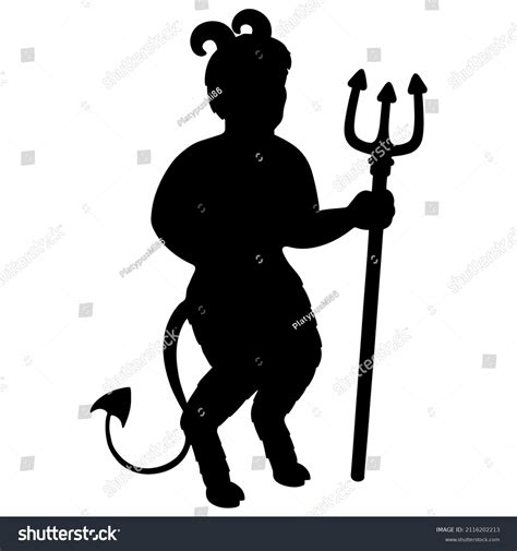 Black Silhouette Devil Design Element Vector Stock Vector Royalty Free