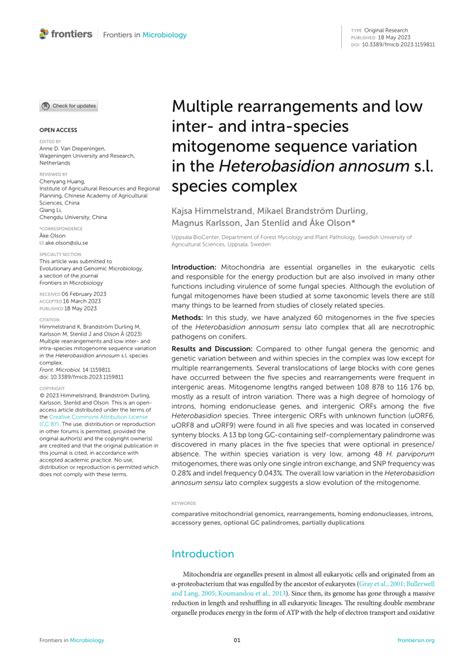 Pdf Multiple Rearrangements And Low Inter And Intra Species