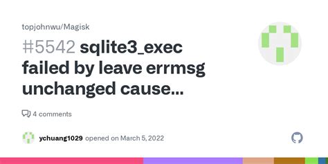 Sqlite3 Exec Failed By Leave Errmsg Unchanged Cause Sqlite3 Free Crash Issue 5542 Topjohnwu