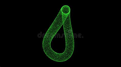 3d Green Infinity Object On Black Backdrop Object Consisting Of Flickering Particles Stock