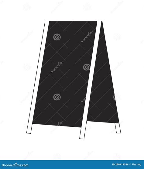 Sidewalk Chalkboard Flat Monochrome Isolated Vector Object Stock Illustration Illustration Of