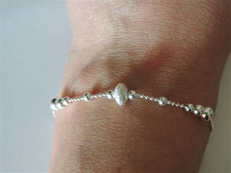 Super Bracelet Unique En Argent Massif Bracelet Par Perlinlove