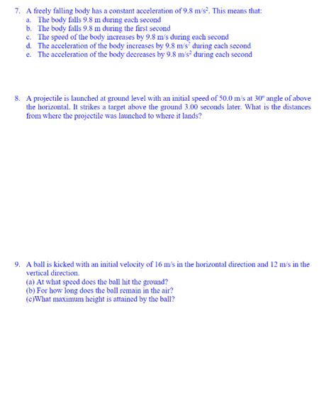 Solved A Freely Falling Body Has A Constant Acceleration Chegg