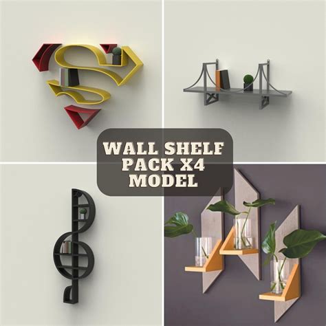 Wall Shelf Pack 3d Print Stl Files Etsy