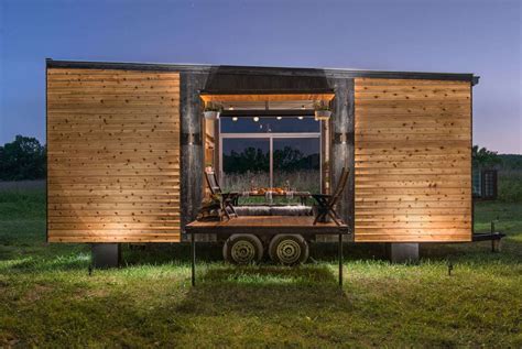 Tricked Out Tiny Home Features Garage Door And Custom Deck Curbed
