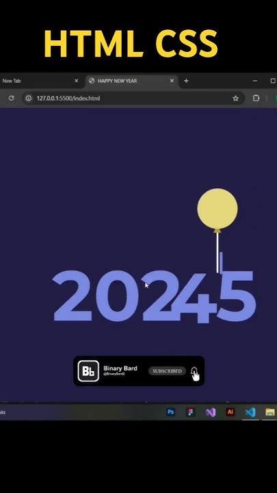 🎉 Happy New Year With Html Css And Javascript Creative Coding Shorts