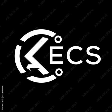 Ecs Letter Logo Ecs White Image On Black Background Ecs Vector Logo