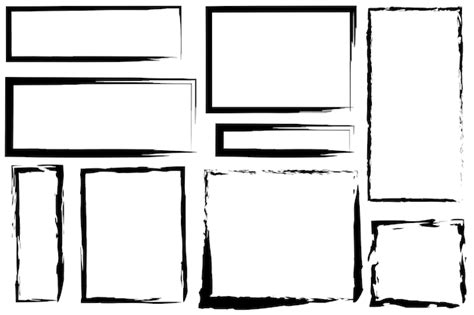 Premium Vector Grunge Frames Set Textured Borders Collection Artistic Rectangle Shapes Vector