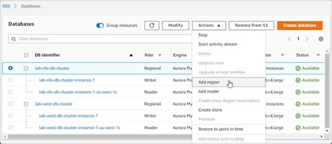 Creating An Amazon Aurora Global Database Amazon Aurora