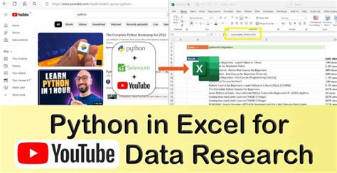 Python In Excel For Youtube Data Research Tony Roberts
