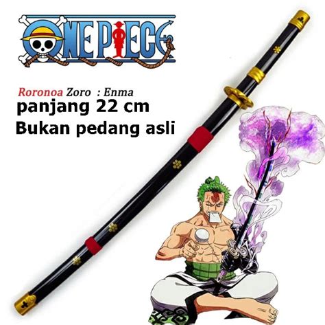 Miniatur Pedang Roronoa Zoro Enma Kozuki Wano Hitam Miniatur Anime One