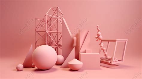분홍색 배경에 3d로 렌더링된 기하학적 모양은 어린이 교육을 위한 시각 자료입니다 교육 자료 배경 어린 배경 자료 배경 이미지 Hd 교육 자료 어린 자료 배경