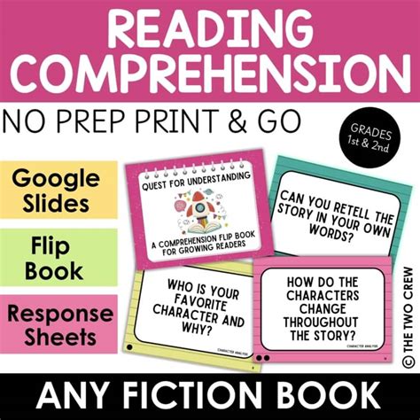 Comprehension Questions Any Fiction Book Response Sheets Guided Reading
