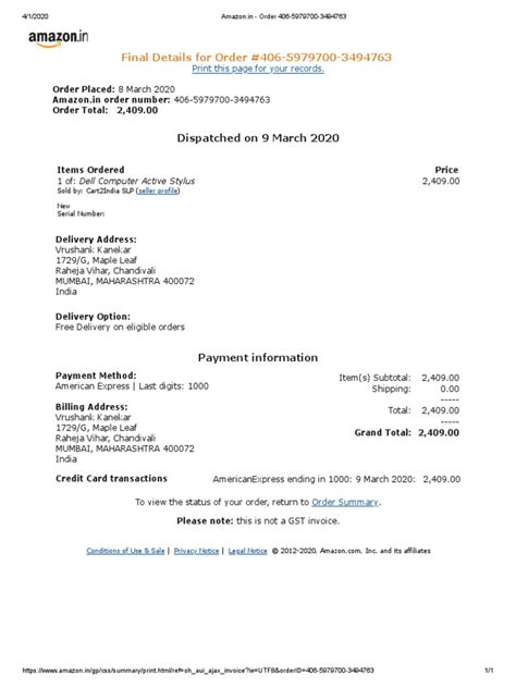 Get Your Printable Amazon Receipt Easy And Fast Printables For Everyone