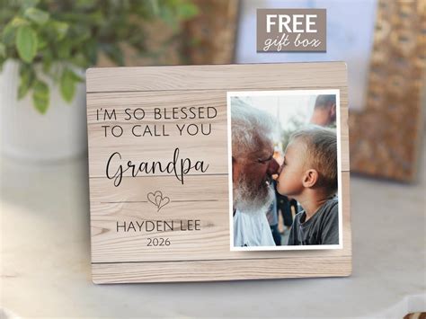 Grandpa T Personalized Grandpa Picture Plaque Custom Fathers Day