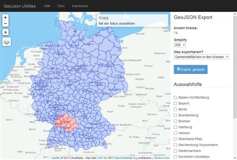 GeoJson Utilities für den Export von Verwaltungsgrenzen