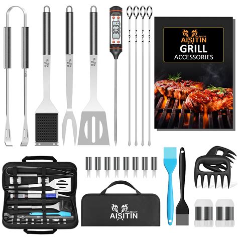 Morole 25pcs Stainless Steel Bbq Grill Accessories Tongs Spatula