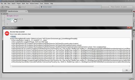 Monodevelop Error When Type Open Bracket Questions And Answers Unity Discussions