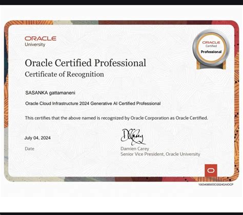 Oraclecertified Ai Oraclecloudinfrastructure2024 Gattamaneni Venkata Sasanka