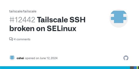 Tailscale Ssh Broken On Selinux · Issue 12442 · Tailscaletailscale Chris Short