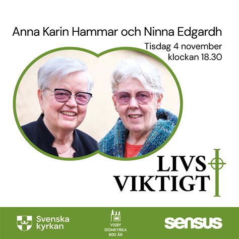 Livsviktigt Hösten 2025 Med Anna Karin Hammar Och Ninna Edgardh