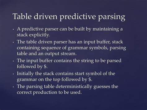 Ppt Predictive Parser Powerpoint Presentation Free Download Id1541513