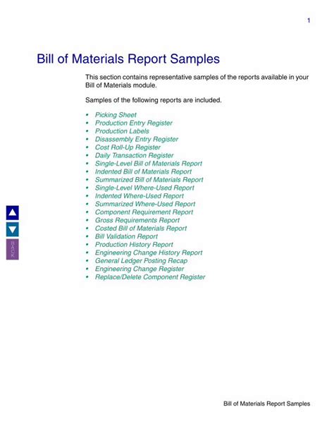 PDF Bill Of Materials Report Samples DOKUMEN TIPS