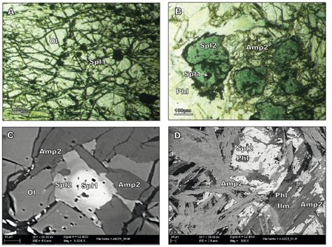 A Spl1 Crystals Included In Olivine Ol B Spl1 Inclusions In Spl2
