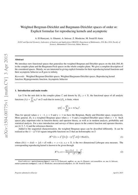 Pdf Weighted Bergman Dirichlet And Bargmann Dirichlet Spaces Of Order