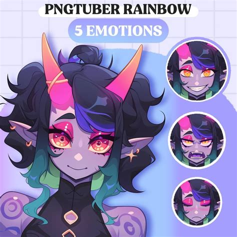 Cute Rainbow Non Binary Pngtuber Model Design De Personnages Caractère Design Inspiration Chibi