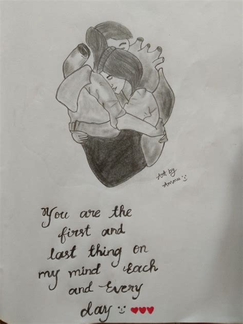 Lovely Heart Shaped Drwaing Romantic Words For Her