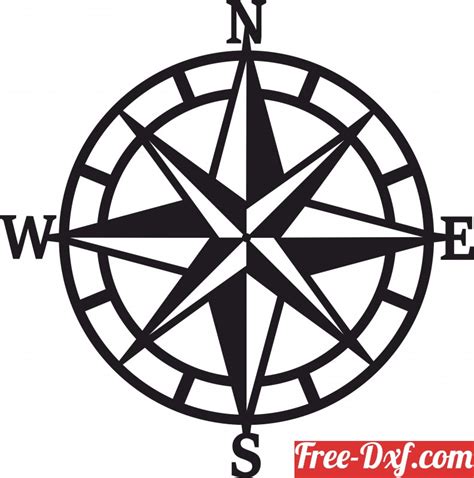 Download Nautical Compass North Arrow Uqaw6 High Quality Free Dxf