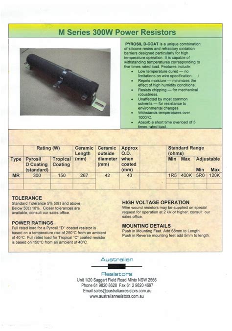 Australian Resistors Supplier Of Wire Wound Resistors And Power Resistors Power Wire Wound