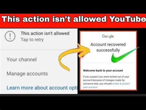 This Action Isn T Allowed Youtube How To Back Suspend YouTube Channel In Minutes YouTube