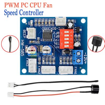 2PCS DC 12V PWM PC CPU Fan Temperature Control Speed Controller High Temp Alarm EBay