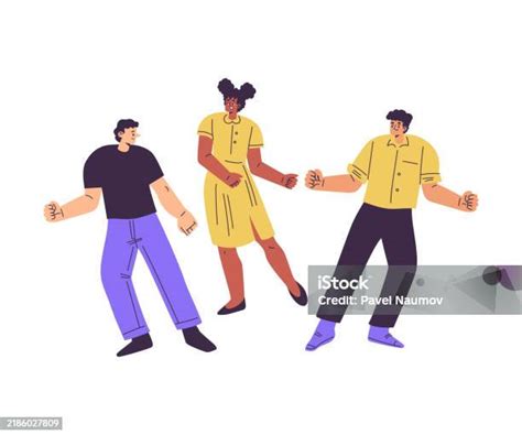 남자와 여자 캐릭터 춤추는 움직이는 몸 에서 음악 곡 벡터 일러스트 레이 션 다리 신체 부분에 대한 스톡 벡터 아트 및 기타