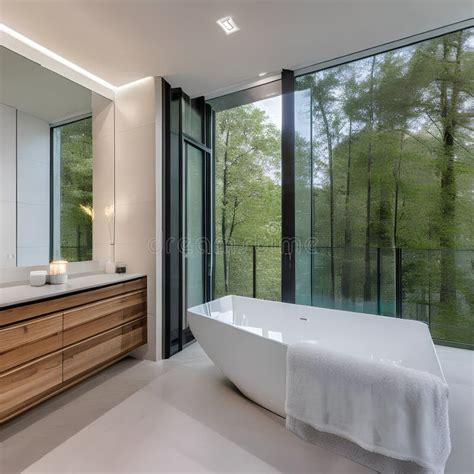 11 A Contemporary Bathroom With A Freestanding Bathtub Glass Shower